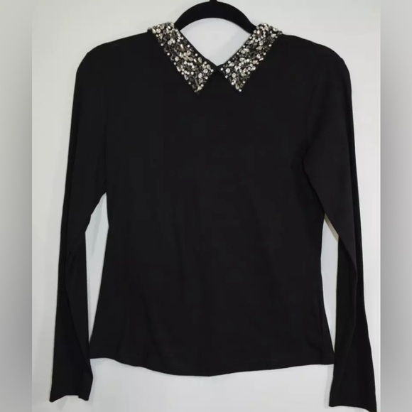 Lizette Collection | Tops | New Lc Lizette Collection Black Embellished ...